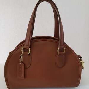 British Tan CHADWICK BOWLER Satchel Bag With Brass, Vintage Coach 9928 ...