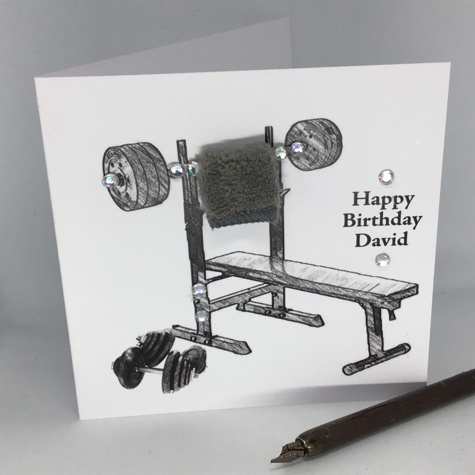 Gym Birthday Card / Handmade / Personalised Sports Fan | Etsy