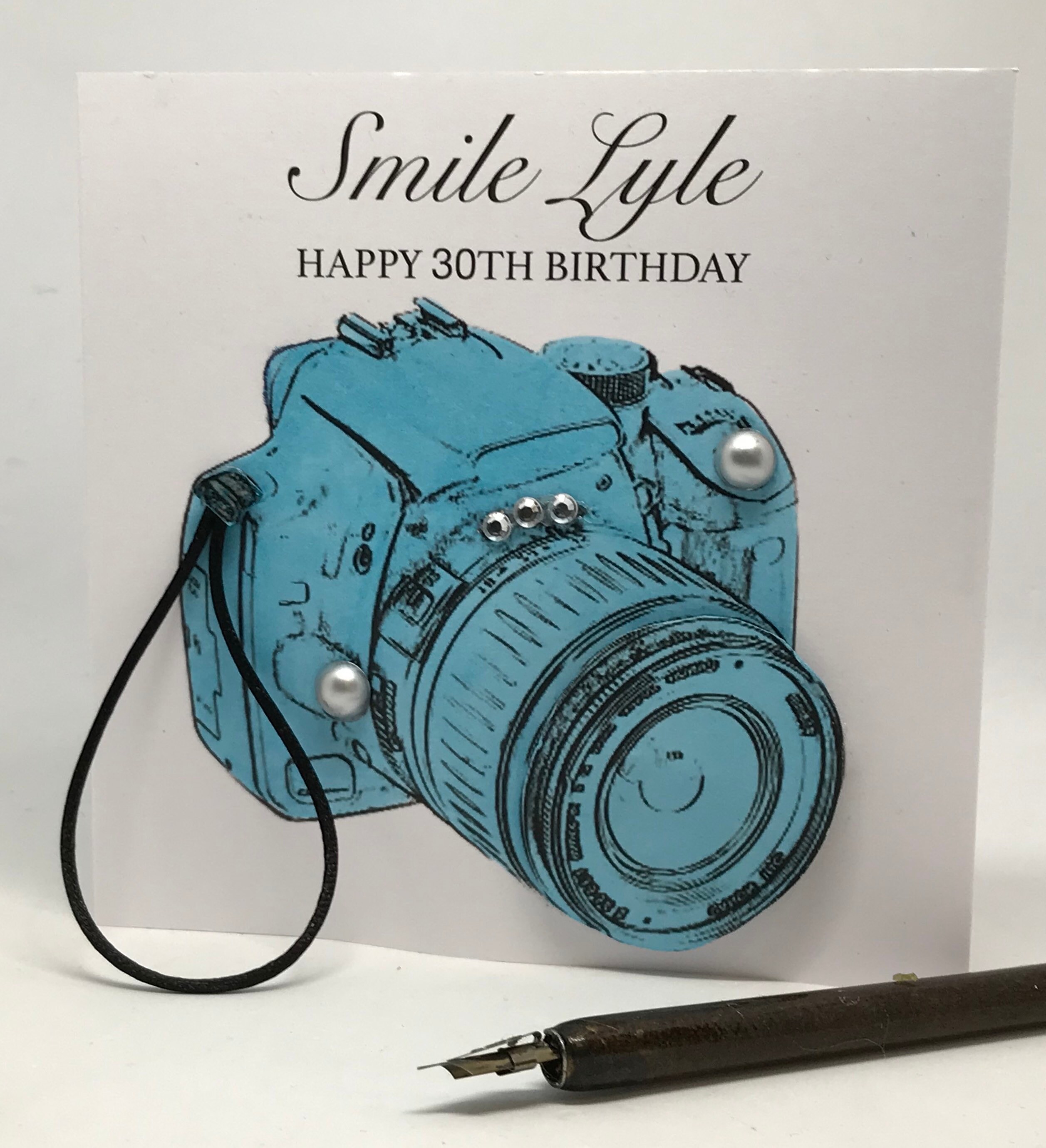 Light up Birthday Card, Camera, Personalised, Handmade Card. Any Age ...