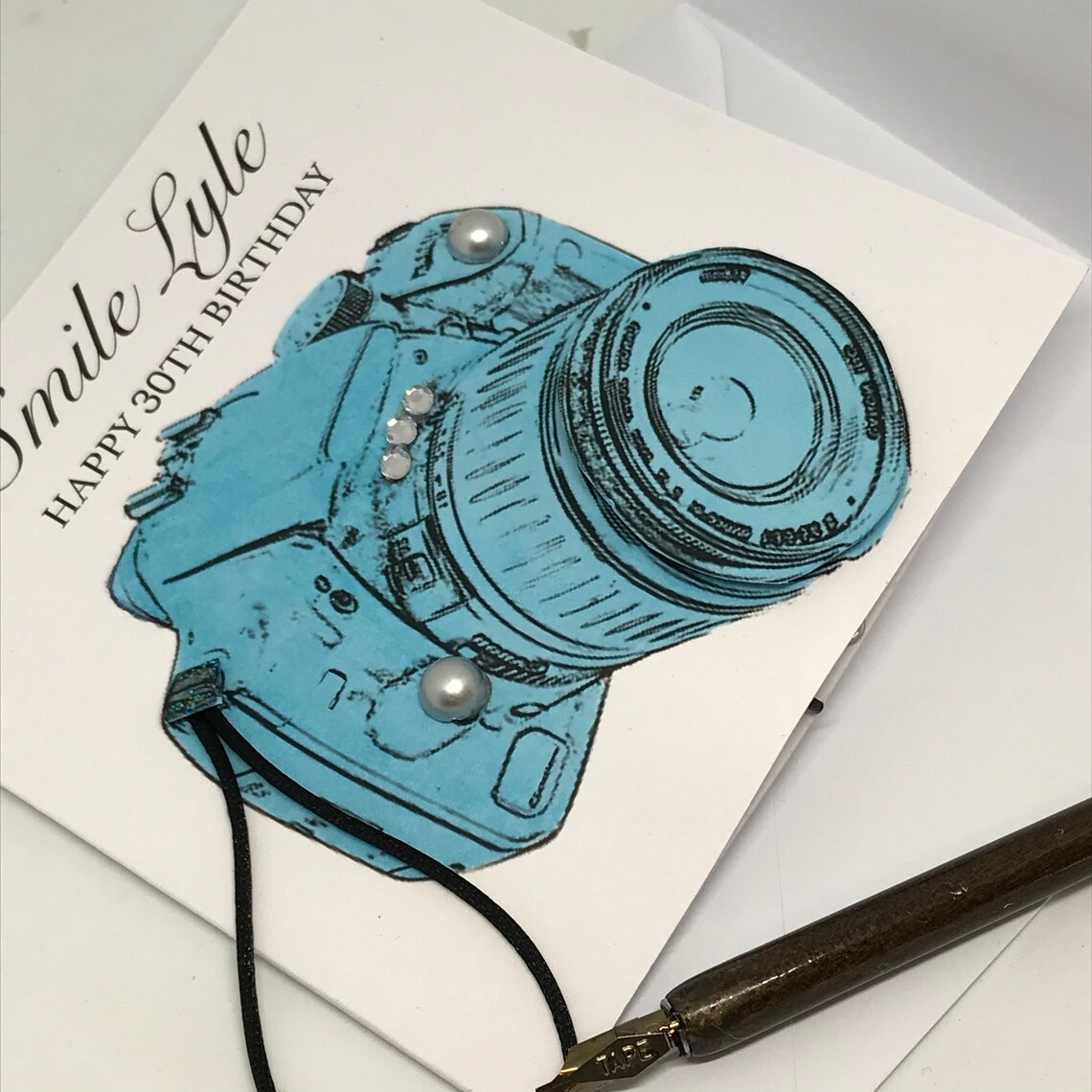 Light up Birthday Card, Camera, Personalised, Handmade Card. Any Age ...