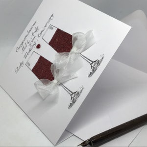 40th Ruby Wedding Anniversary Card, Handmade and Personalised - Etsy