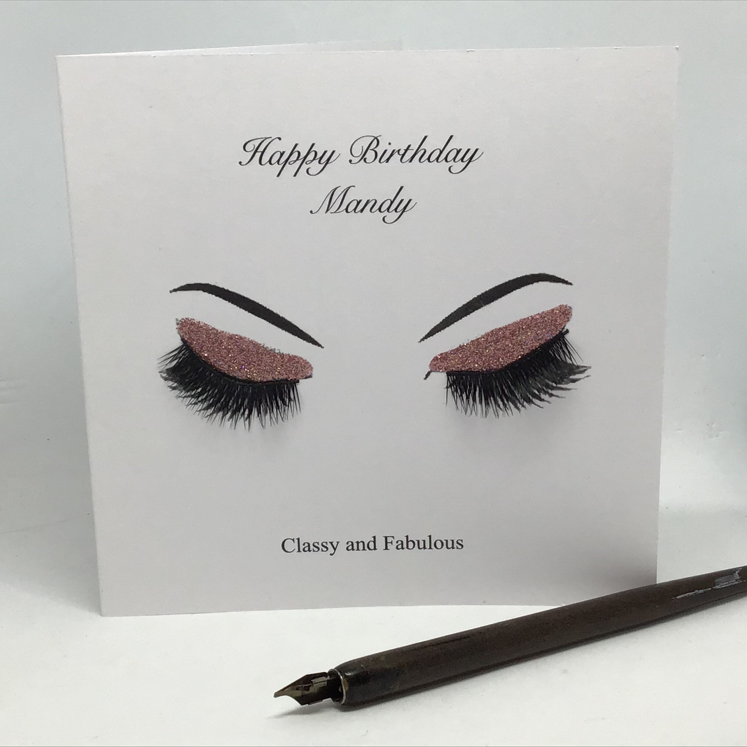 Personalised Beauty Birthday Card Pink Eye Shadow Mum Daughter | Etsy UK