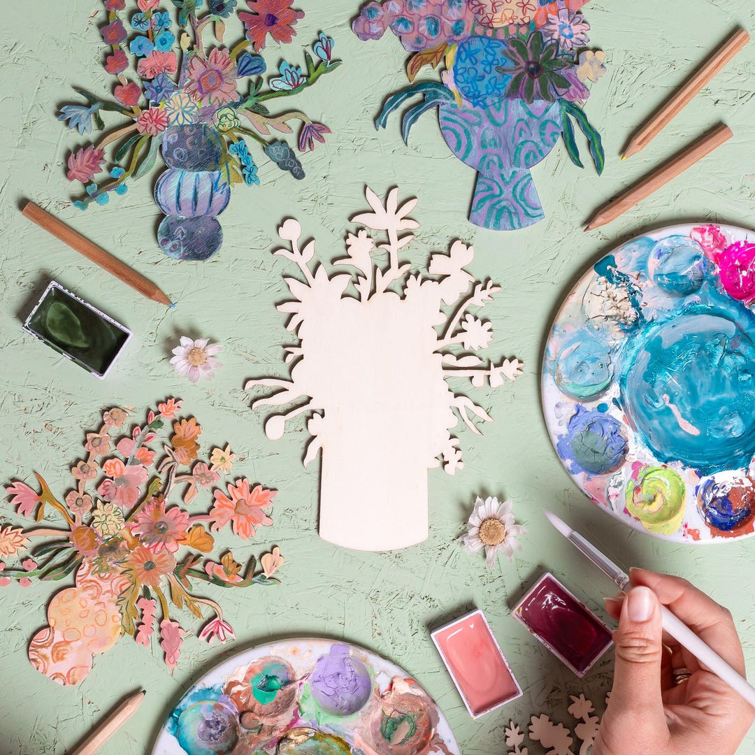 Flower Painting Kit // Craft Kit, Painting Kit, Mindful Art, Flower ...