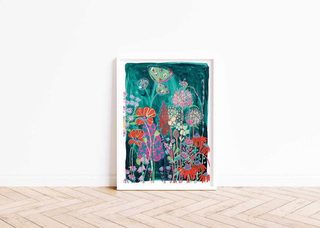 Spring Greens // Botanical Art, Large Art Print, Wall Art, Floral Art ...