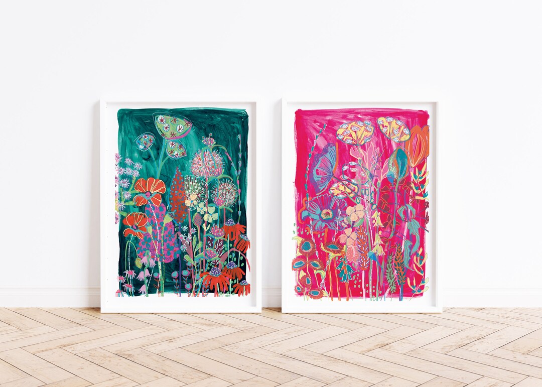 Spring Large Print Set (2 Prints) // Botanical Art, Wall Art, Floral ...