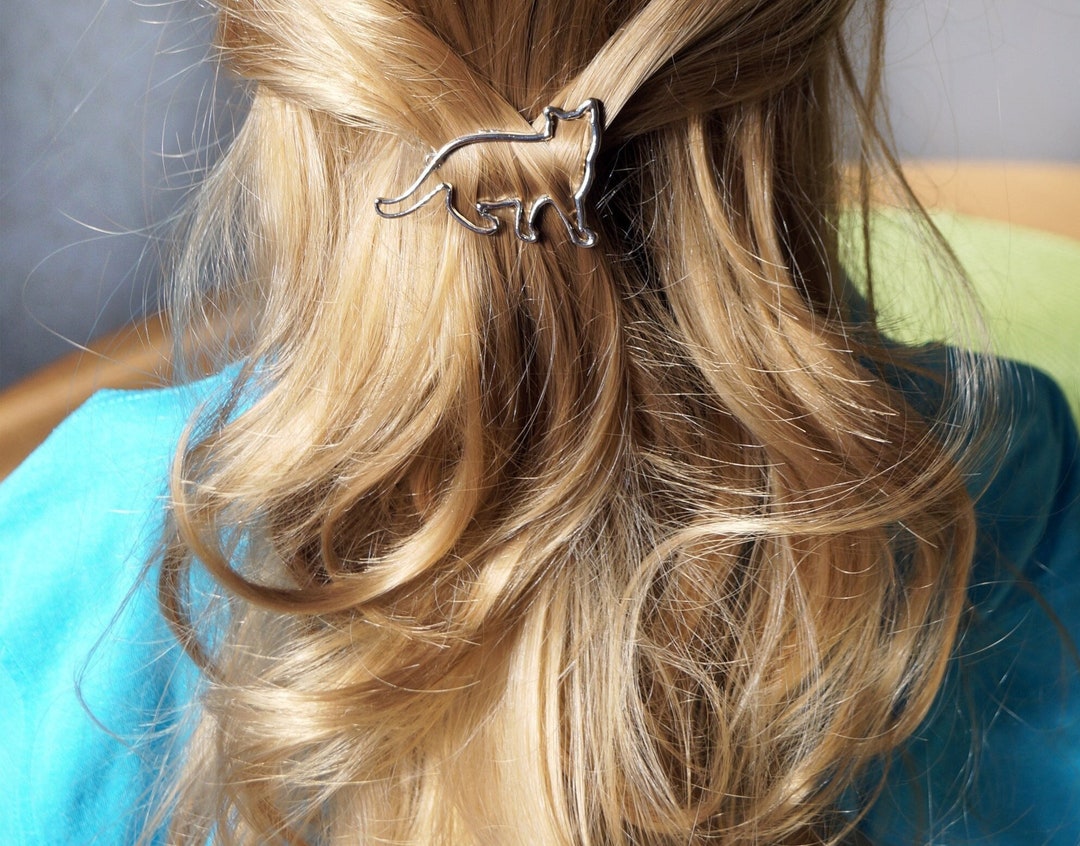 Cat Hair Clip Silver Gold Hair Clip Cat Gift for Women and Children ...