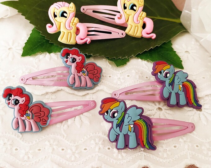 My Little Pony Snap Hair Clips - Pack of 2 - Aqua - Pinkie Pie - Etsy