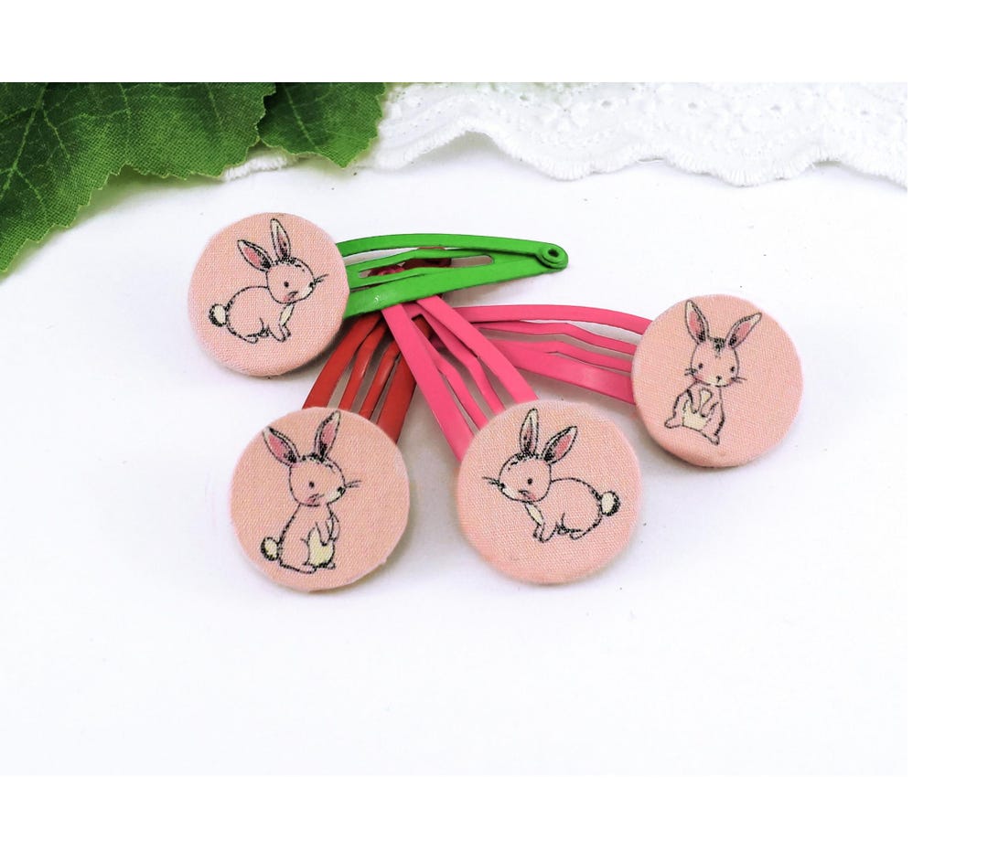Pink Bunny Hair Clips for Children, Rabbit Hair Clips for Girls, Gift ...