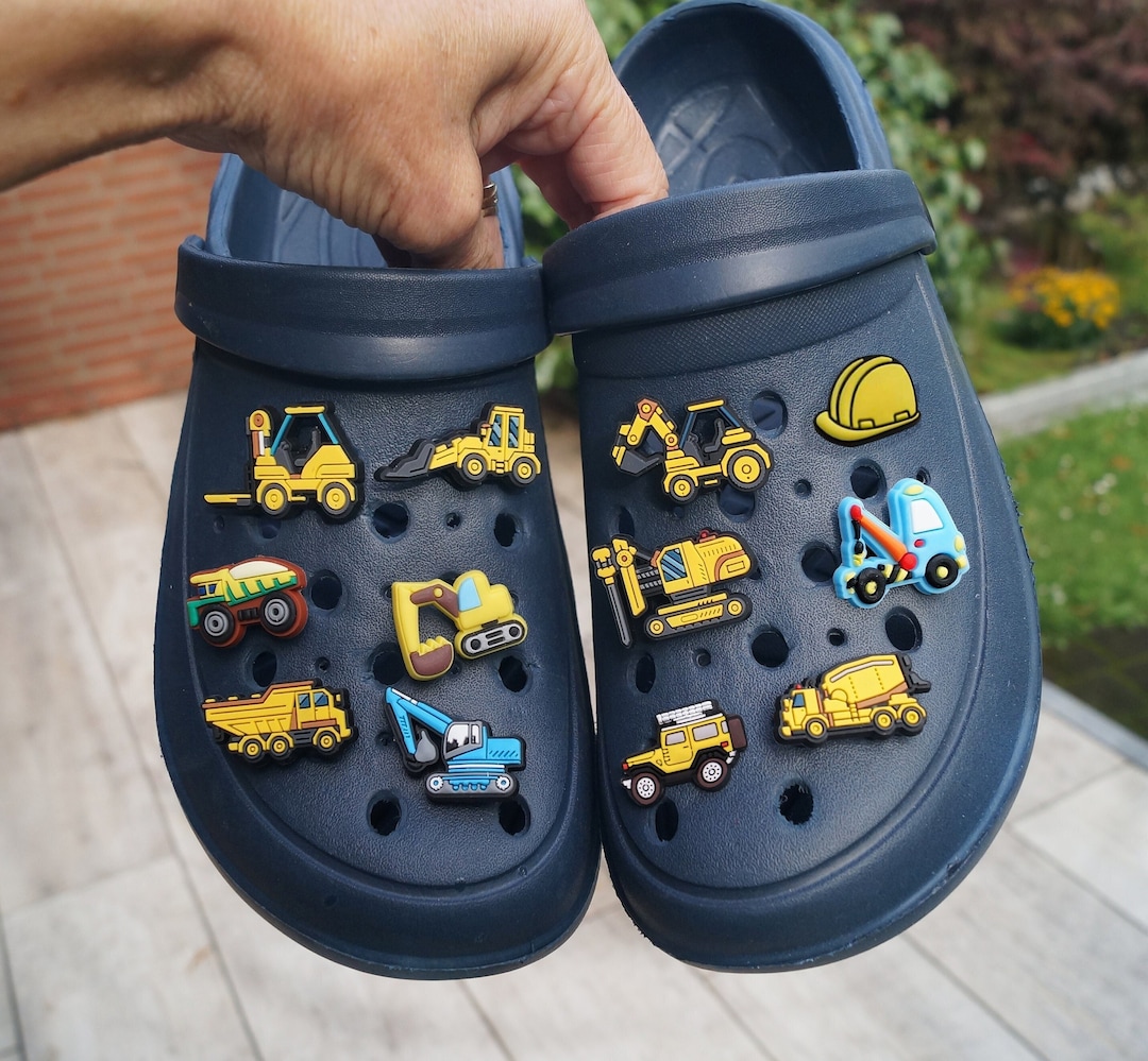 Construction Site Vehicles Crocs Badge Excavator Truck Concrete Mixer ...