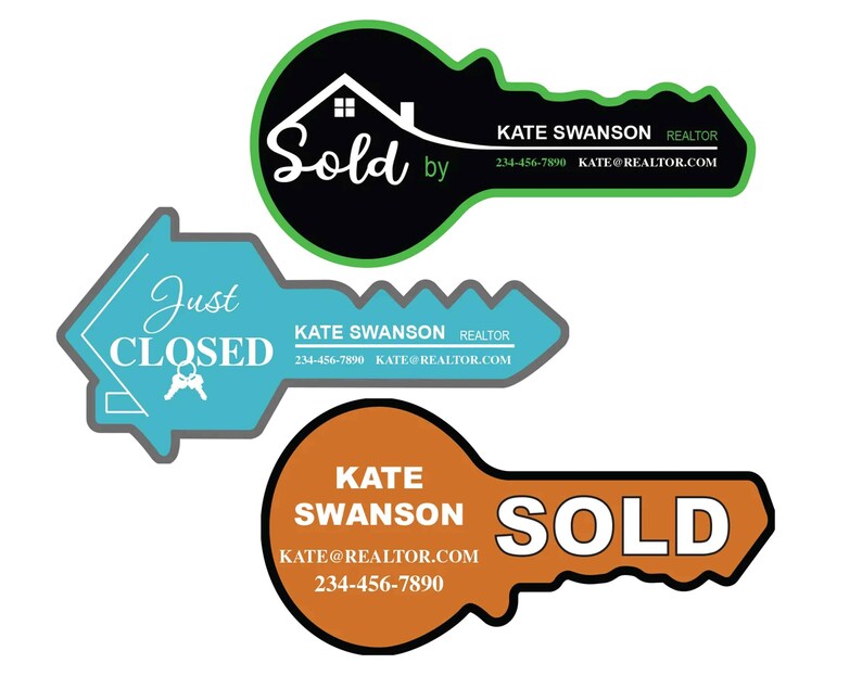 Personalized Realtor Sold Key Sign | Coroplast Real Estate Prop - Etsy