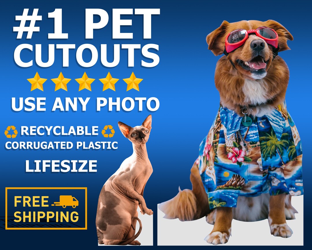 Custom Life-size Pet Cardboard Cutout Durable Coroplast Pet - Etsy