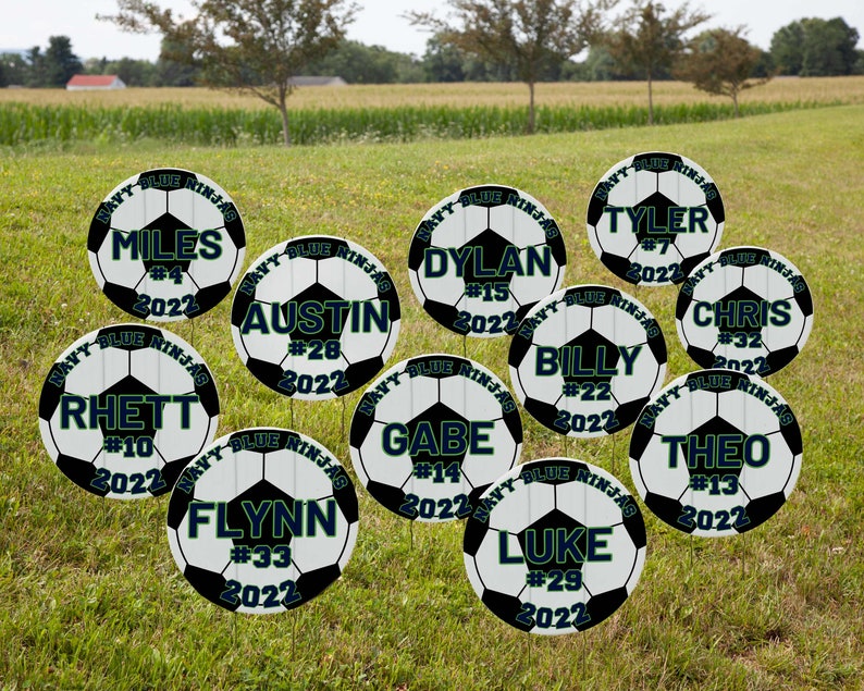 Soccer Yard Signs Personalized With Team, Name, Number, & Year - Etsy
