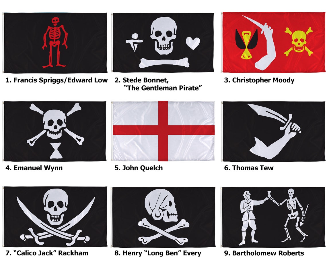 World Famous Pirate Flags 3x5 Jolly Rogers Made With Etsy