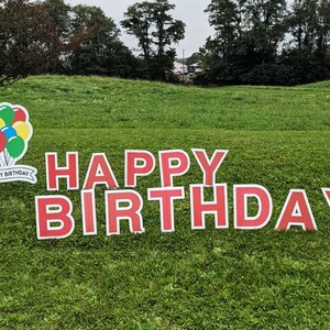 Happy Birthday Balloon Blast Yard Sign – 28in X 38in Weather Resistant ...