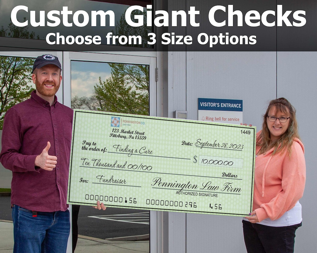 Custom Giant Check Large Check for Special Occasions - Etsy