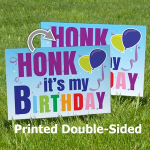 Honk It's My Birthday Yard Sign – Blue 23in X 17in Weather Resistant ...