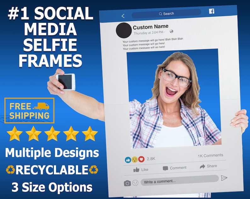 Personalized Social Media Selfie Frame Instagram Frame - Etsy