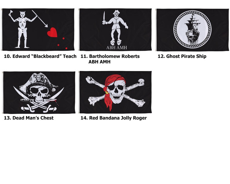 World Famous Pirate Flags 3x5 Jolly Rogers Made With - Etsy UK