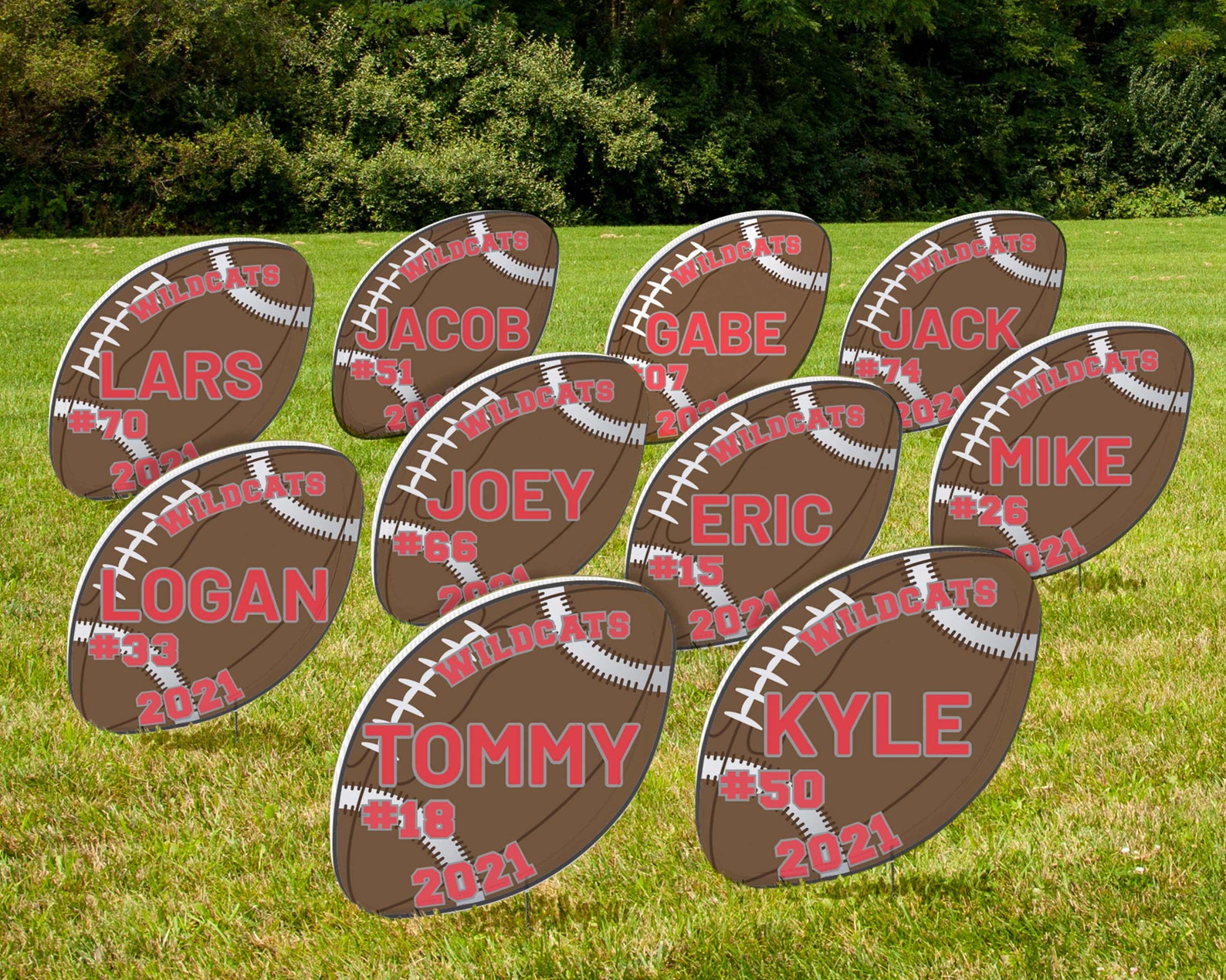 Personalized Football Yard Signs With Team, Name, Number, & Year - Etsy