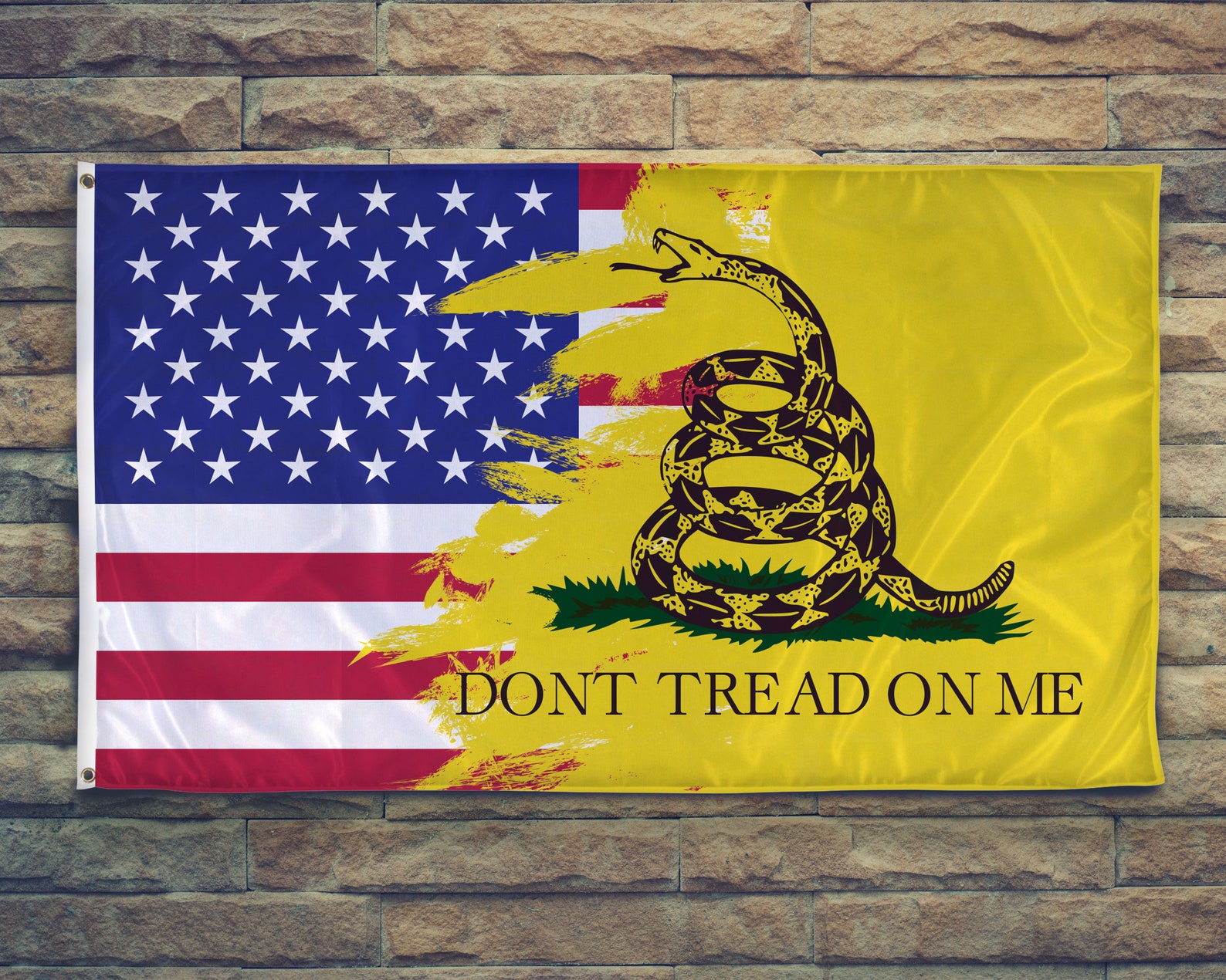 American Gadsden Flag Combination Unique 2 in 1 Design | Etsy