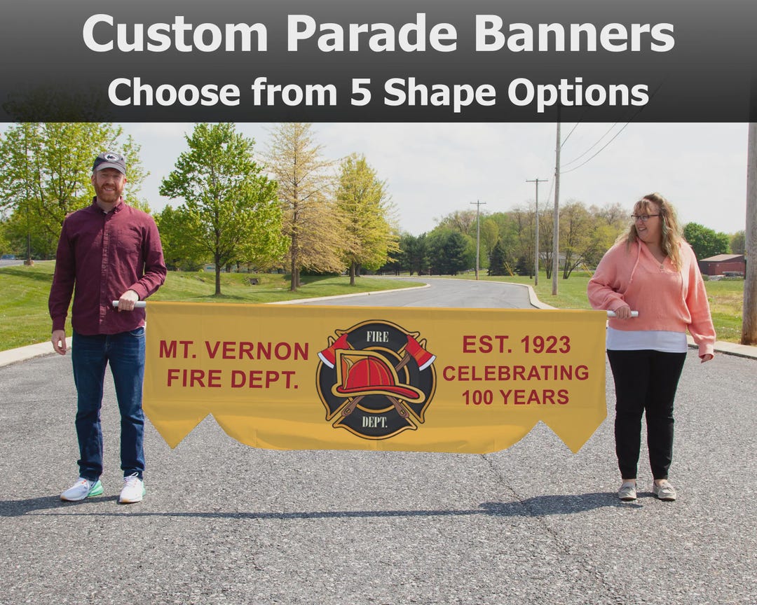 Custom Parade Banner: Hand-sewn Polyester, Optional Pole & Fringe - Etsy
