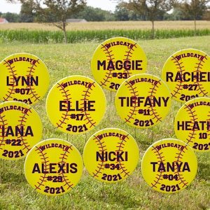 Softball Yard Signs Personalized With Team, Name, Number, & Year - Etsy