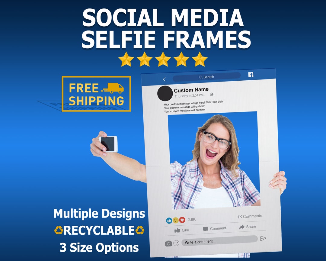Personalized Social Media Selfie Frame, Instagram Frame, Facebook Frame ...