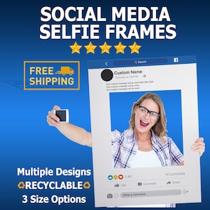Personalized Social Media Selfie Frame, Instagram Frame, Facebook Frame ...