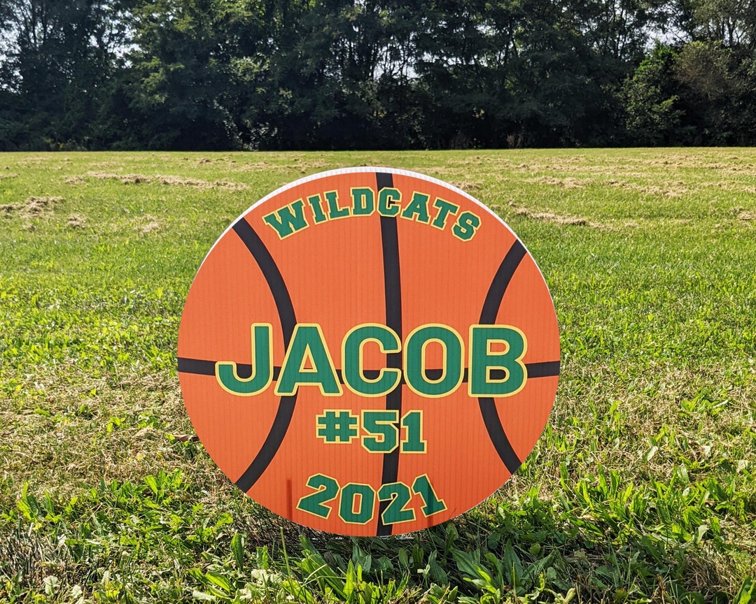 Basketball Yard Signs Personalized With Team, Name, Number, & Year - Etsy