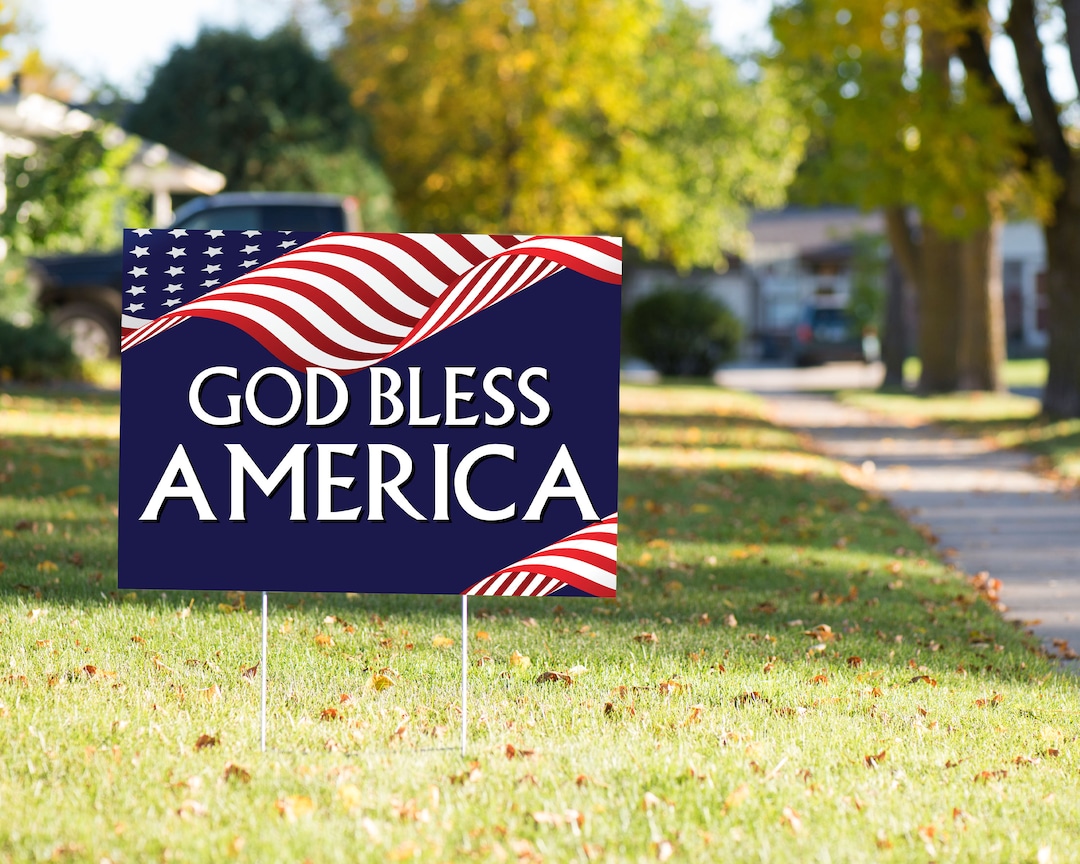 God Bless America Yard Sign: Weatherproof Patriotic Decor - Etsy