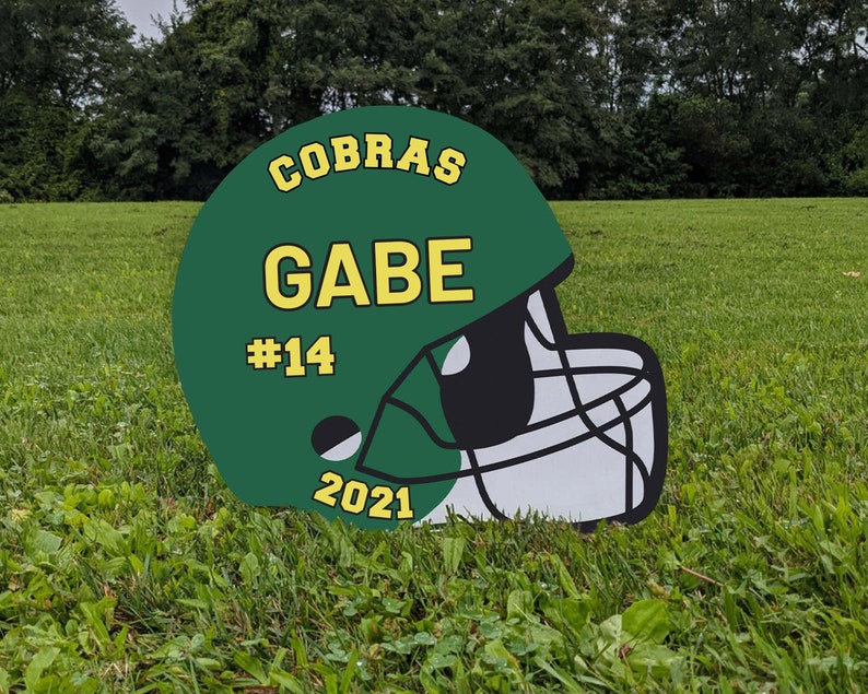 Personalized Football Helmet Yard Signs With Team, Name, and Number - Etsy