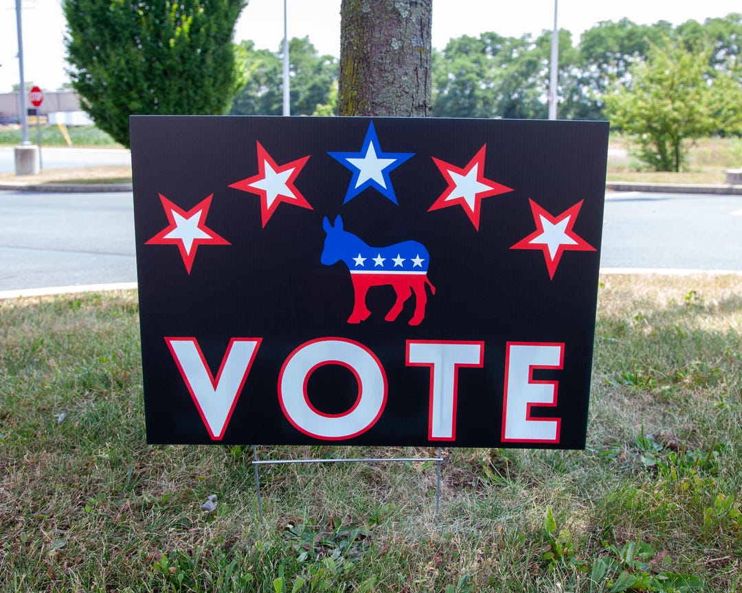 Vote Democrat Yard Sign: Weatherproof, Double-sided (23in X 17in) - Etsy