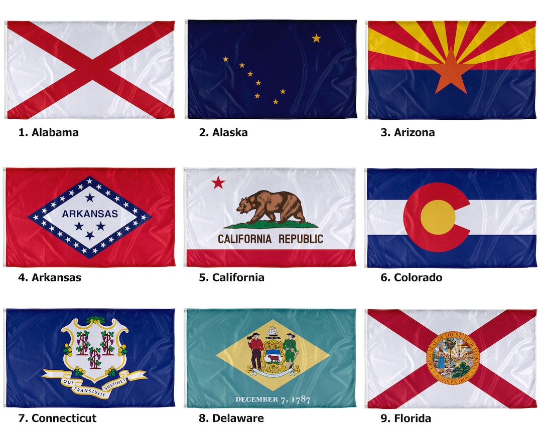 Handmade USA State Flag: 3x5 Ft Polyester, Sewn & Printed - Etsy