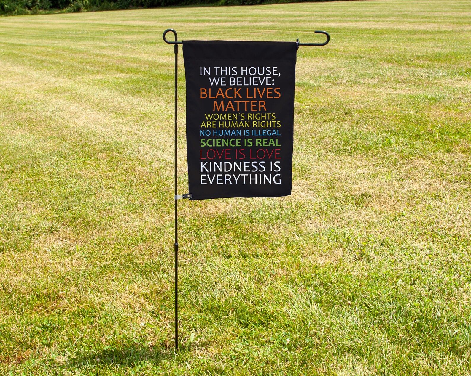 In This House We Believe Garden Flag: Double-sided Weather-resistant ...