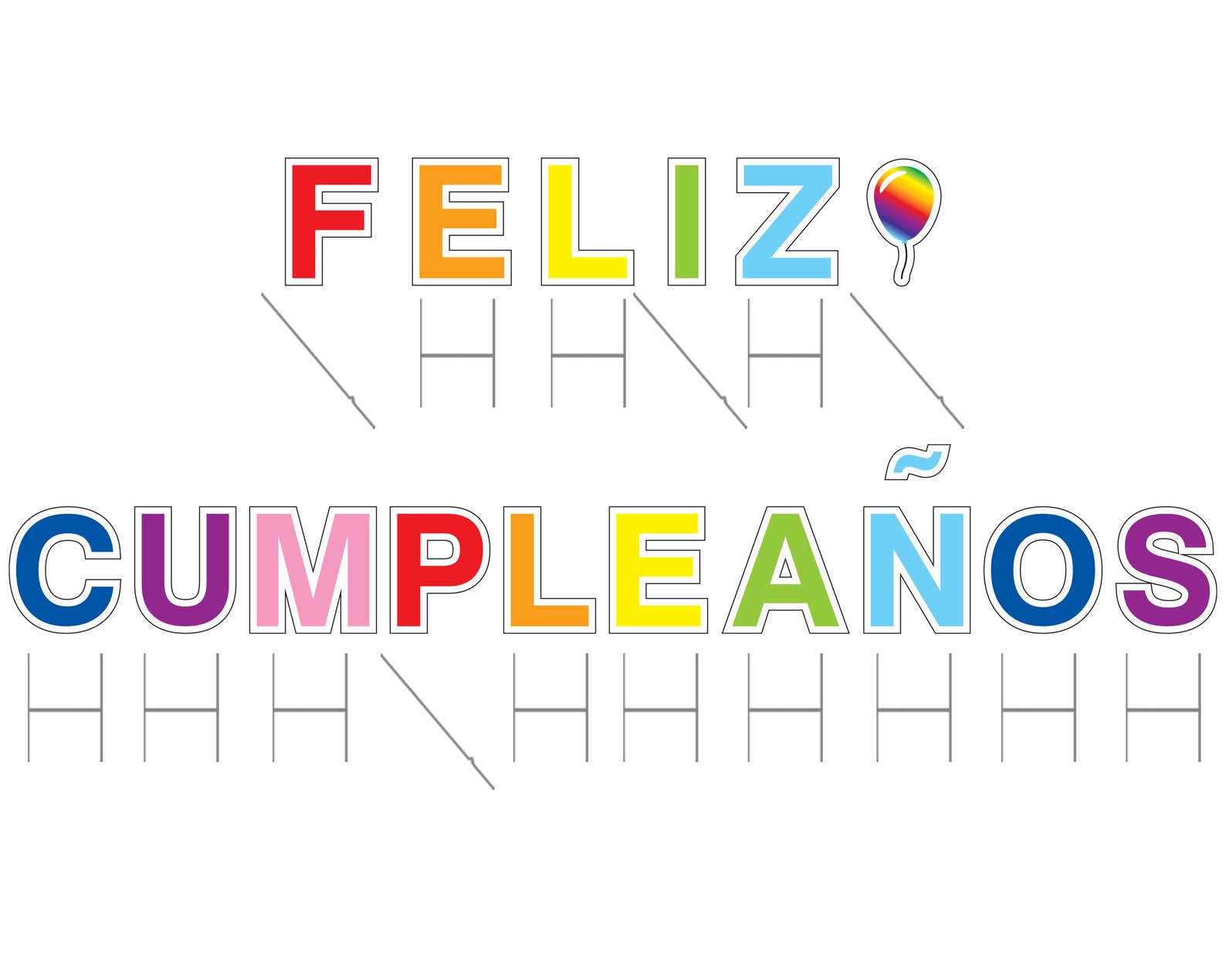 Feliz Cumpleanos Lawn Decorations Choose Your Color Large | Etsy