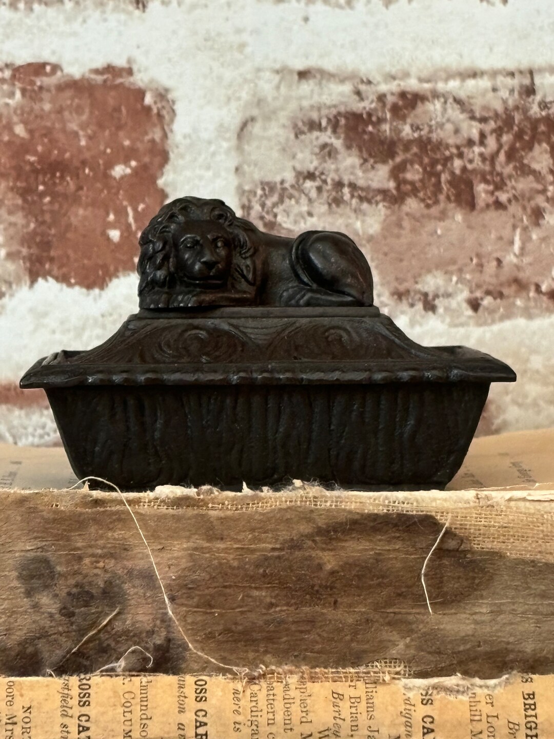 RARE Antique Cast Iron Lion Box Match Safe/matchstick Holder - Etsy