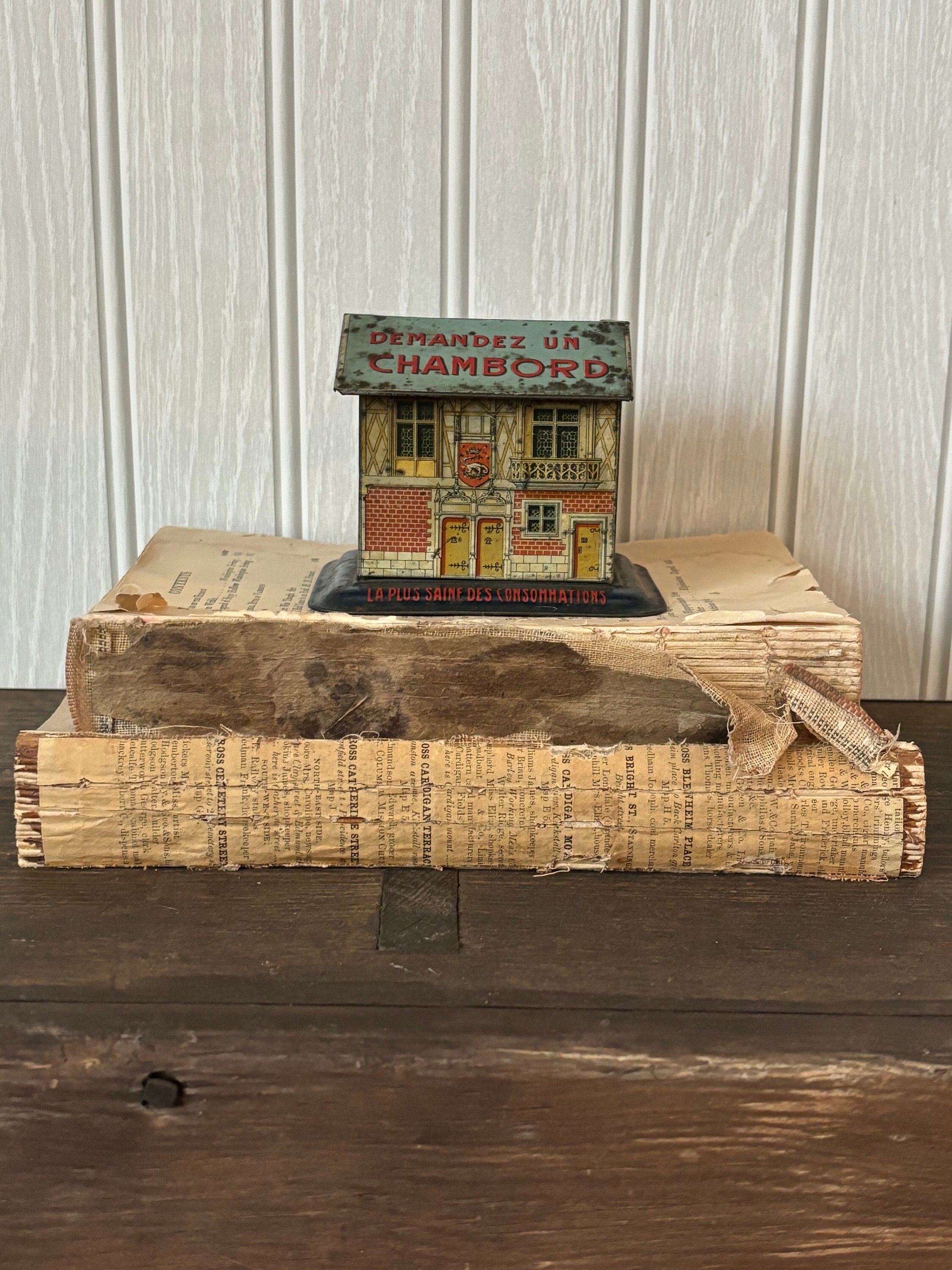 RARE Antique French Tole Lithography Matchstick Holder Dispenser Bar ...