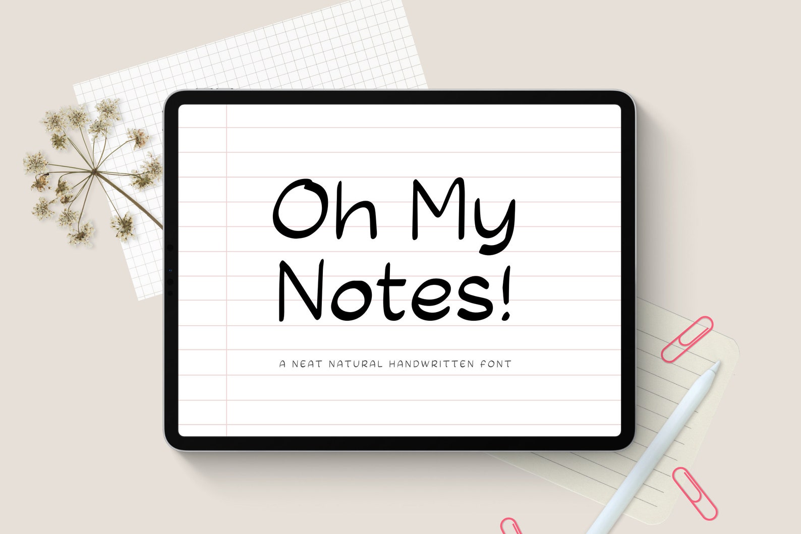 Oh My Notes Handwritten Font for Notebook Font, Good Notes Font ...