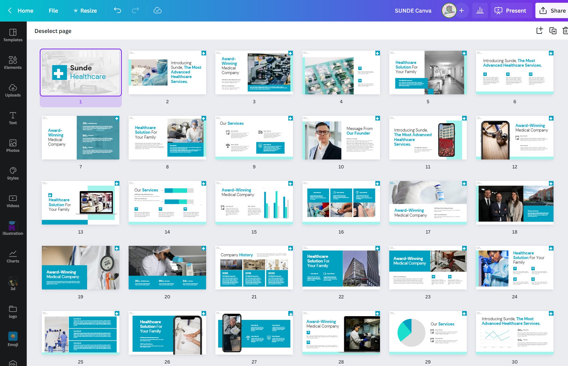 Medical Canva Presentation Template for Clinic, Healthcare, Doctor ...