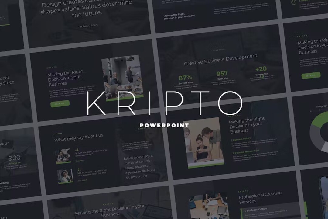 Kripto Professional Powerpoint Template - Etsy