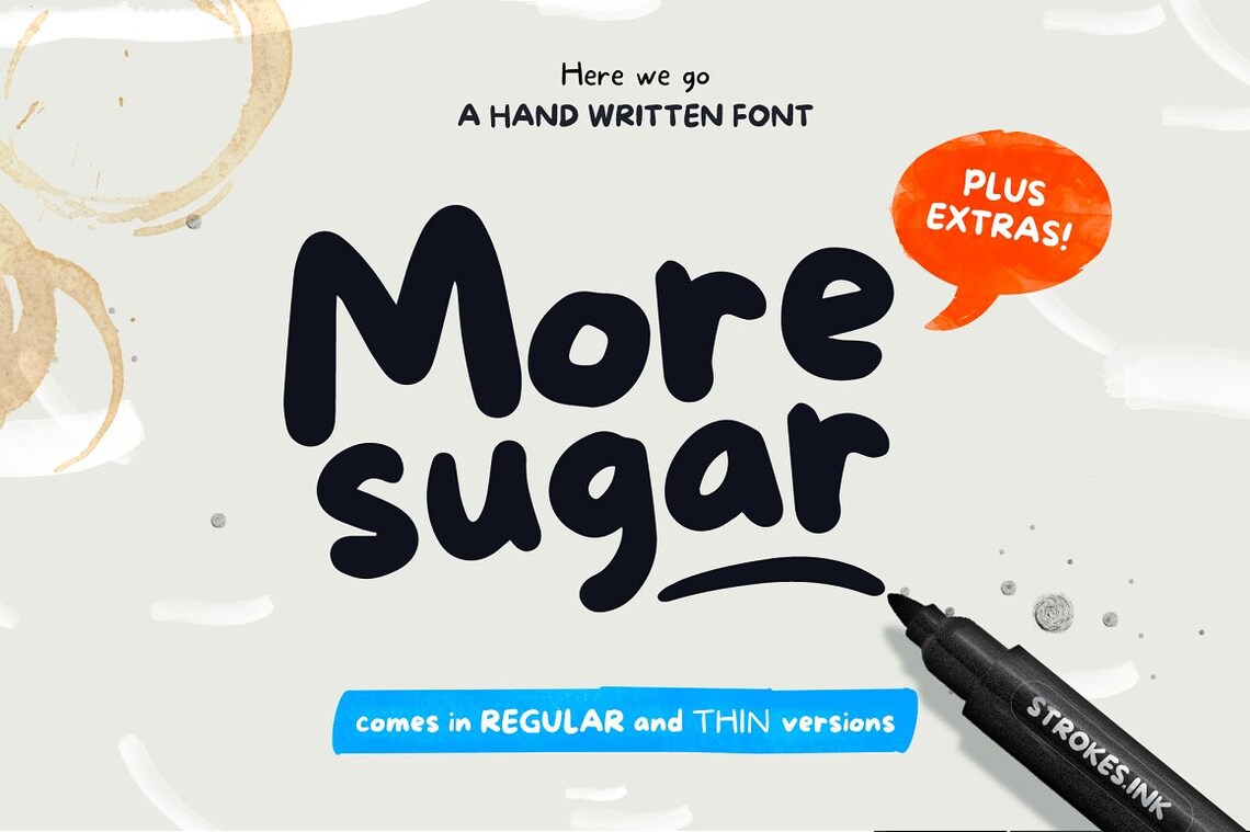 More Sugar Note Font Handwritten Font Handwriting Font - Etsy