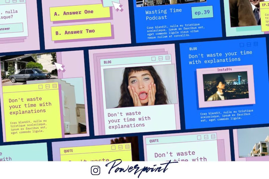 Insta 80s Powerpoint Instagram Template - Etsy