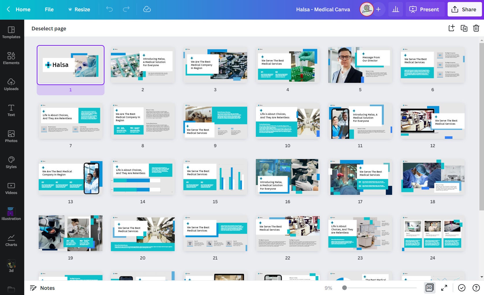 Medical Canva Presentation Template for Clinic, Healthcare, Doctor ...