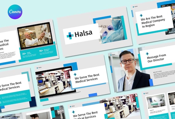 Medical Canva Presentation Template for Clinic Healthcare - Etsy