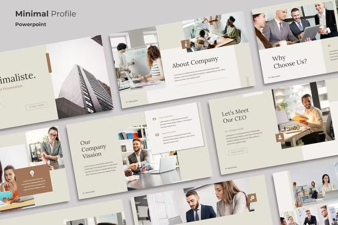 Minimaliste Powerpoint Template - Etsy