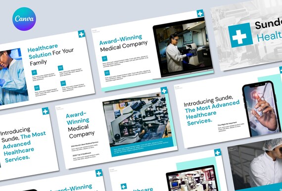 Medical Canva Presentation Template for Clinic Healthcare - Etsy