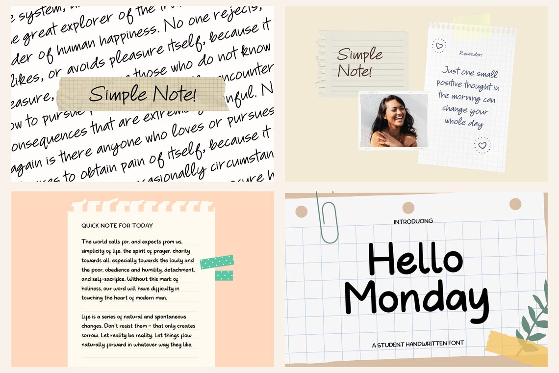 Font Bundle Handwritten Font Bundle for Note Taking - Etsy
