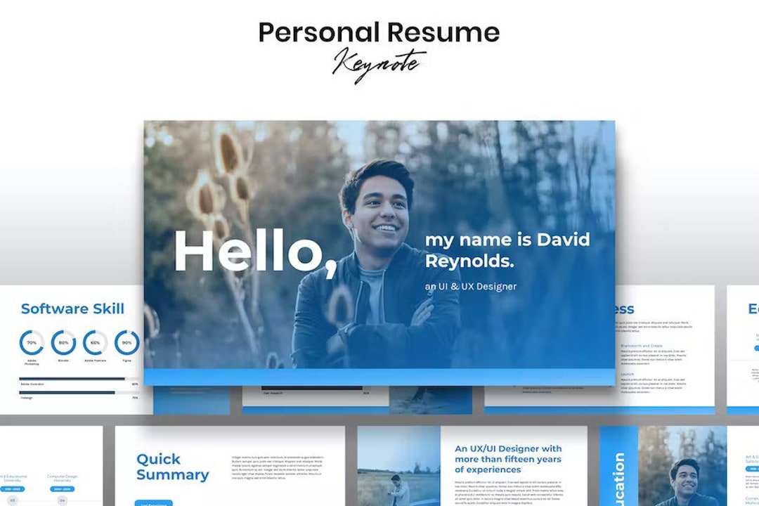 Personal Resume Template Keynote - Etsy