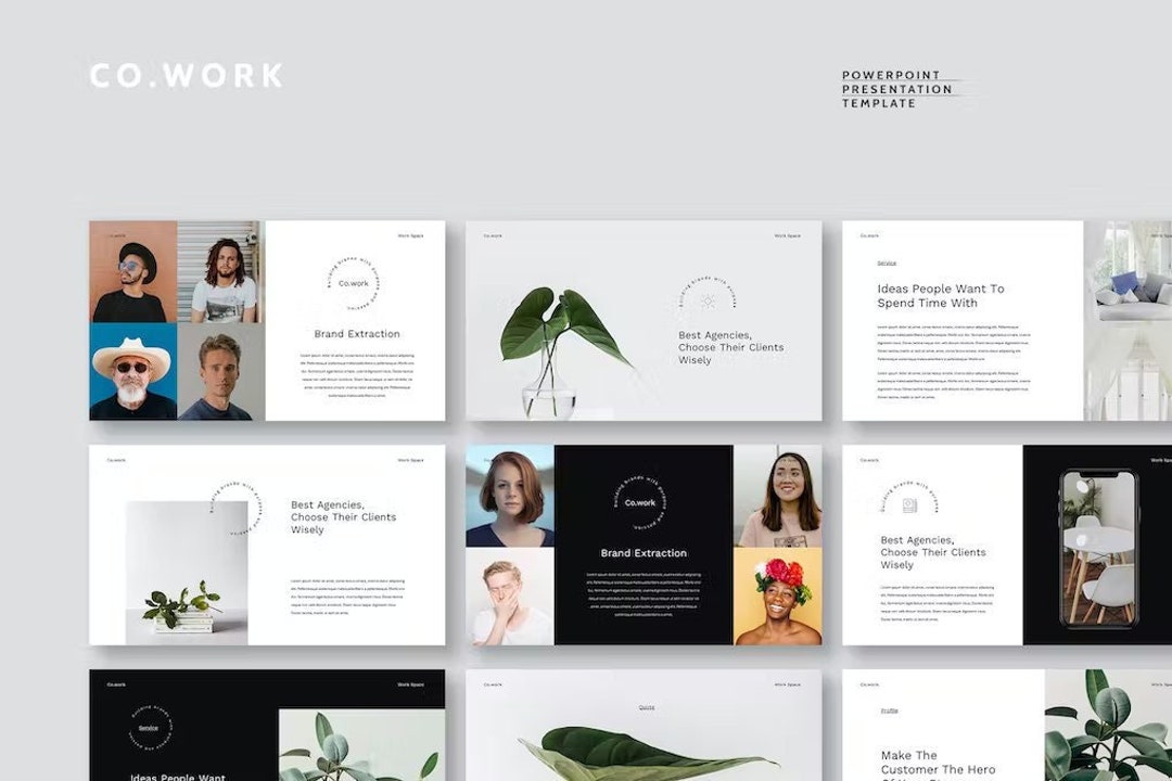 Cowork Simple & Clean Powerpoint Template - Etsy