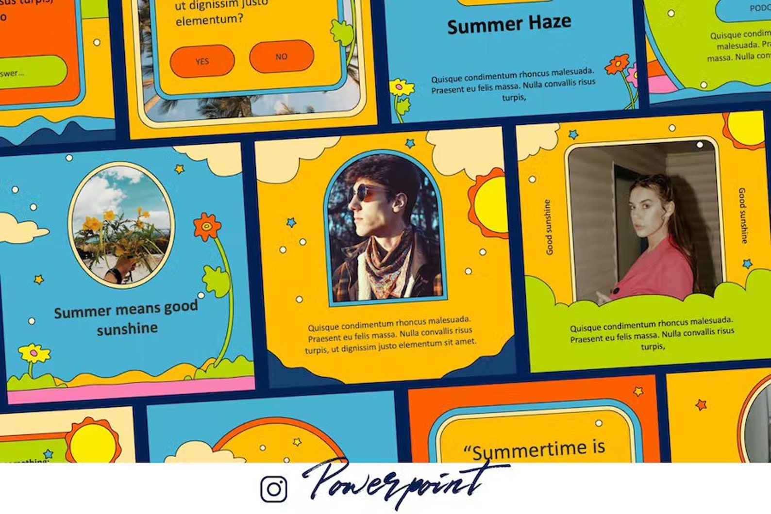 Insta 70s Powerpoint Instagram Template - Etsy
